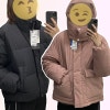 탑텐 여자 숏패딩 다운필 후드 숏점퍼 슈퍼 에어 숏다운 점퍼 착용 후기 네이버 블로그